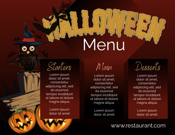 Halloween Menu Template | PosterMyWall