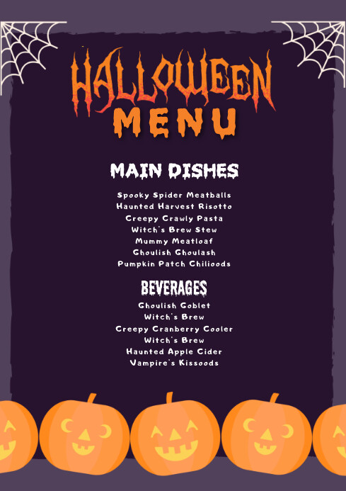 Copy of Halloween Menu | PosterMyWall