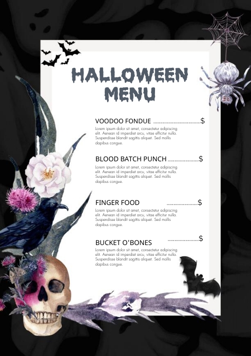 Halloween Menu Template | PosterMyWall