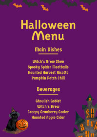 Halloween Menu Card Template | PosterMyWall