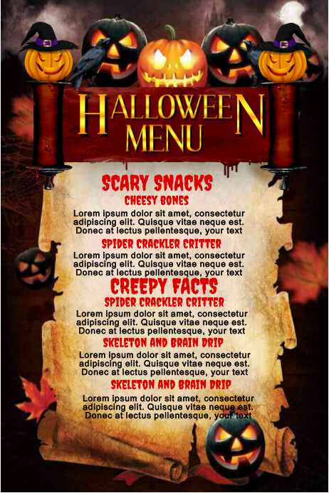 Halloween Menu Template | PosterMyWall