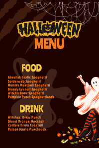 Halloween Menu Poster Template | PosterMyWall