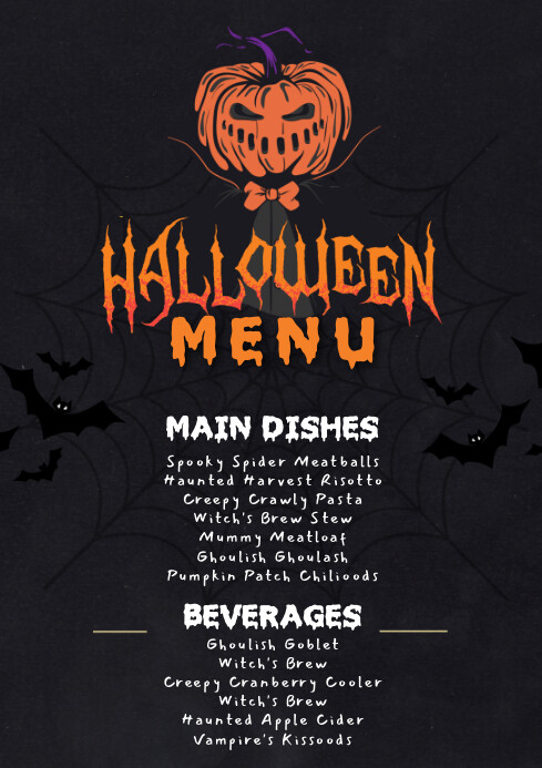 Halloween Menu Template | PosterMyWall