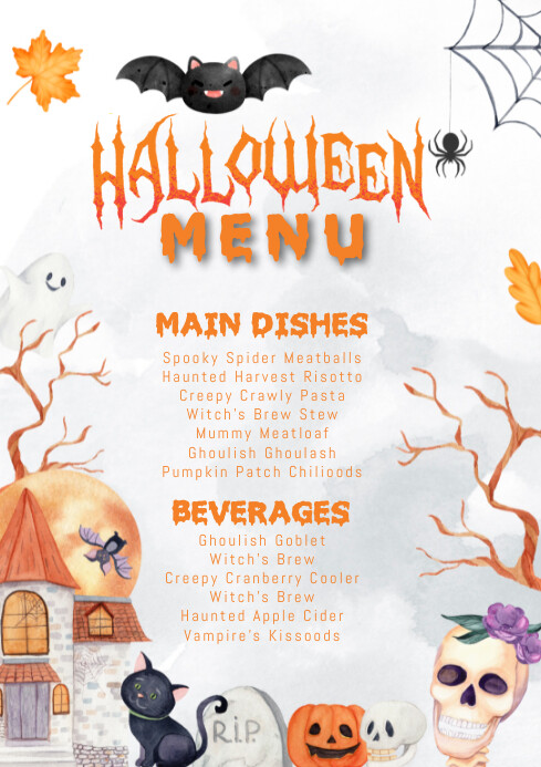 Halloween Menu Template | PosterMyWall