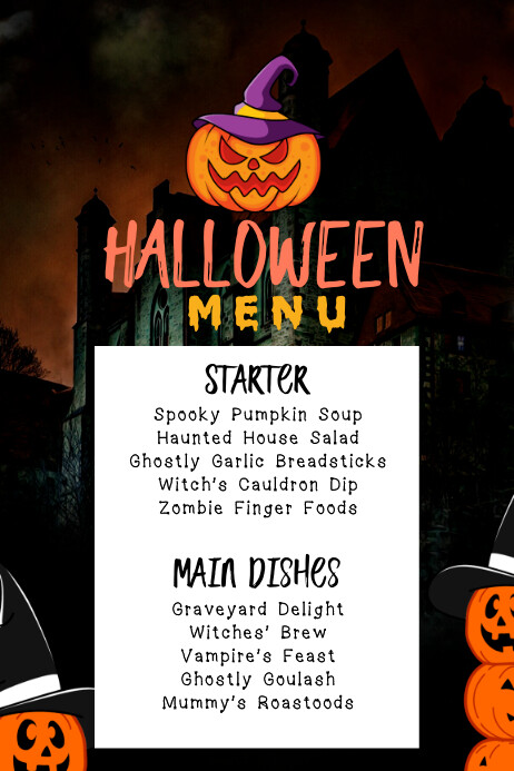 halloween menu Template | PosterMyWall