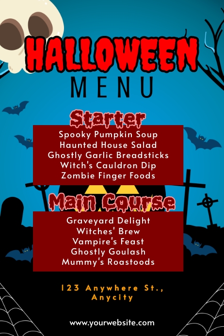 Halloween Menu Template | PosterMyWall