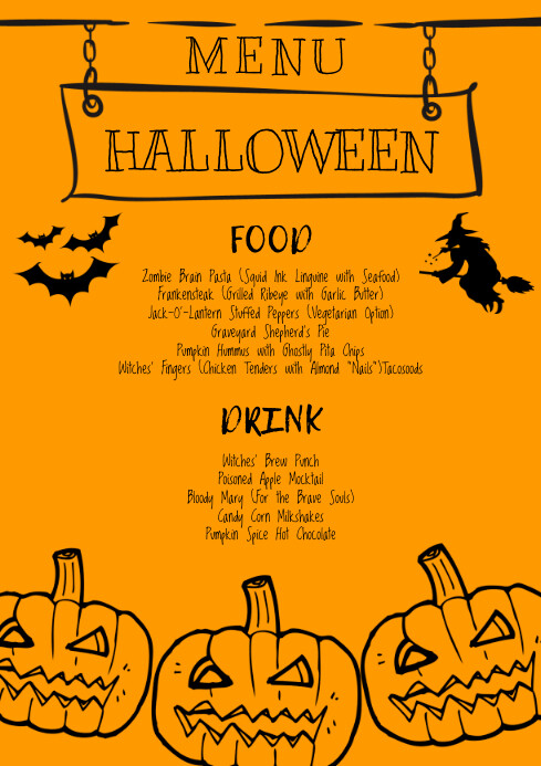 Halloween Menu Template | PosterMyWall