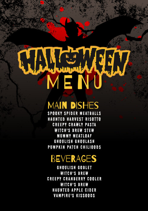 Halloween Menu Template | PosterMyWall