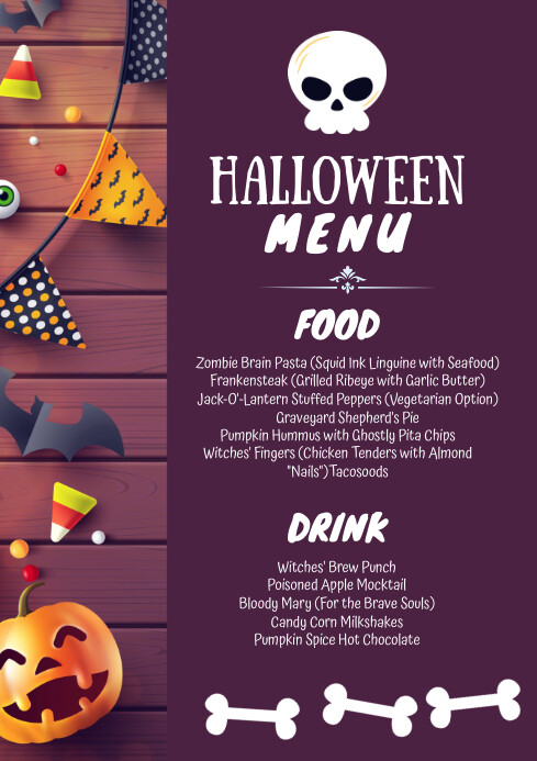 Halloween Menu Template | PosterMyWall