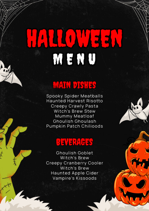 Halloween Menu Template | PosterMyWall