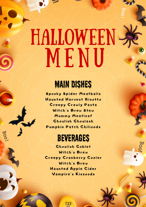 Halloween Menu Template | PosterMyWall