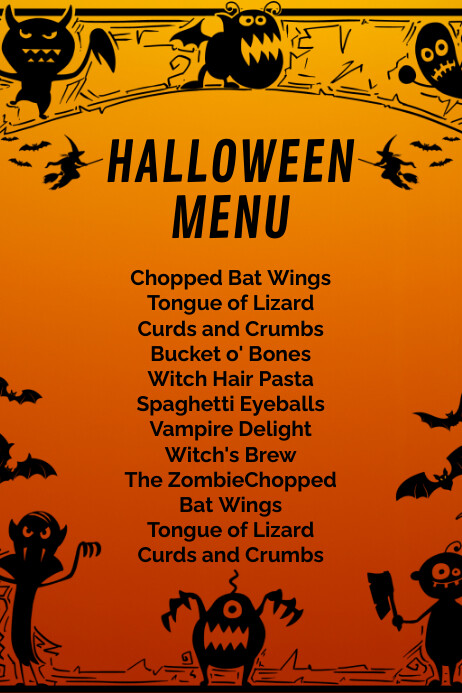 Halloween Menu Templat | PosterMyWall
