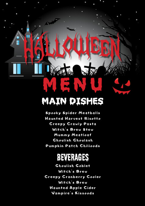 Halloween Menu Template | PosterMyWall