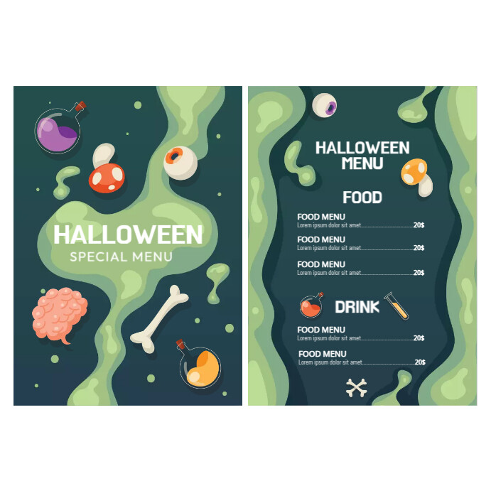 Halloween Menu Flyer Template | PosterMyWall