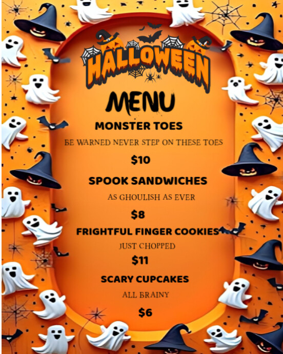 Modèle Halloween menu flyer | PosterMyWall