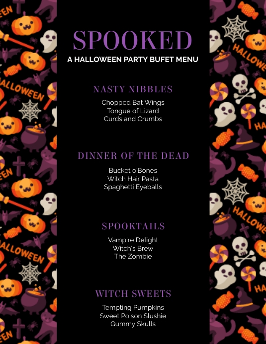 Halloween Menu Flyer Template | PosterMyWall