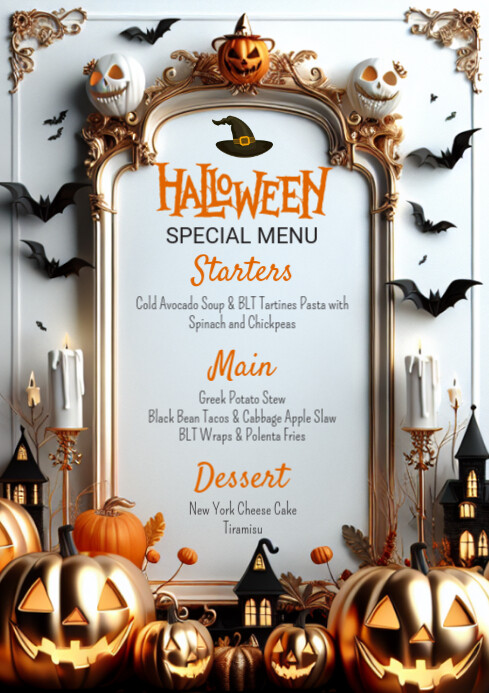 Halloween Menu Flyer Template | PosterMyWall