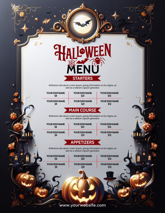 Halloween Menu Flyer Template | PosterMyWall