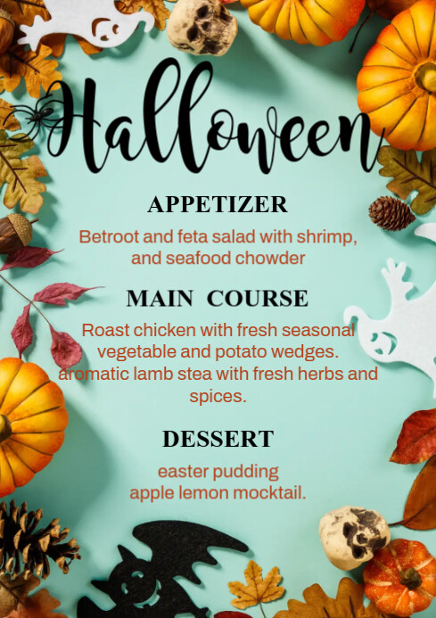 Plantilla de Halloween Menu Offer | PosterMyWall