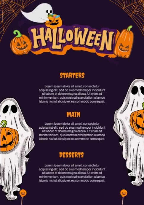 Plantilla de Halloween Menu Offer | PosterMyWall