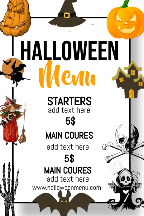 halloween menus Template | PosterMyWall