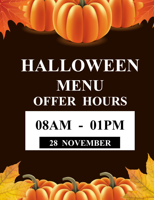 Halloween MenuTemplate | PosterMyWall