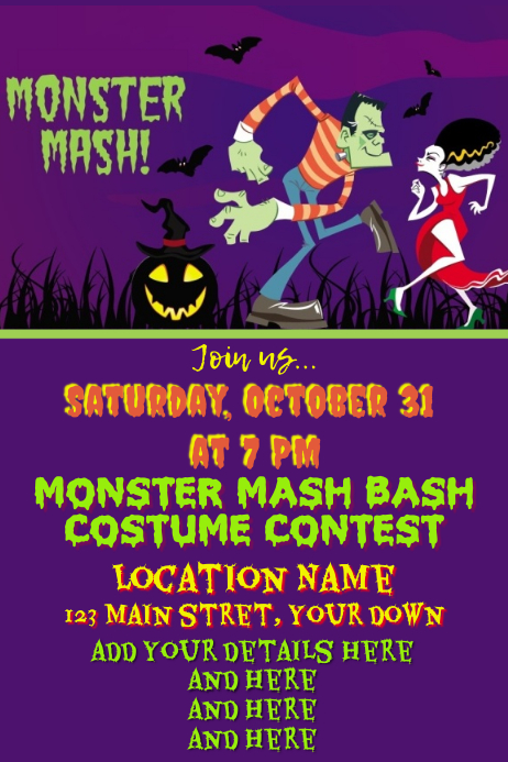 Halloween Monster Mash Template | PosterMyWall