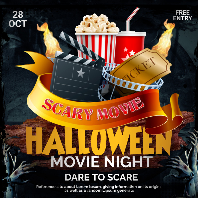 Copy of halloween movie night | PosterMyWall