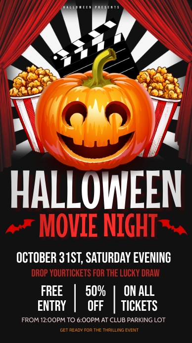 Halloween movie night Template | PosterMyWall