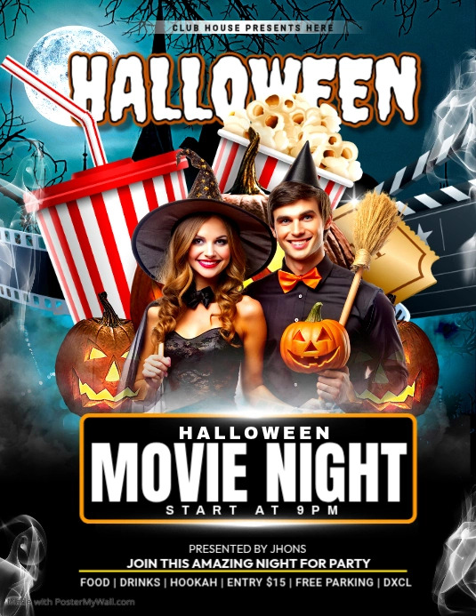 HALLOWEEN MOVIE NIGHT Template | PosterMyWall