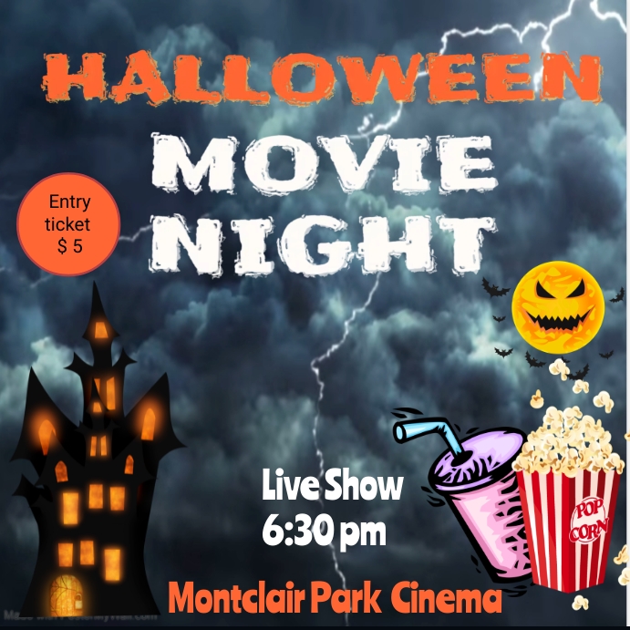 Halloween movie night Template | PosterMyWall