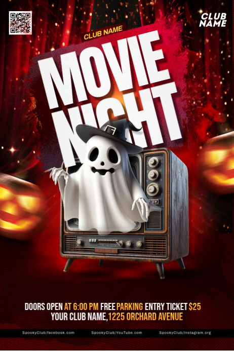 halloween movie night Template | PosterMyWall