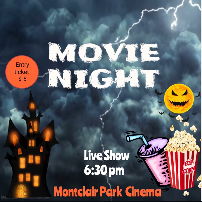 Halloween movie night Template | PosterMyWall