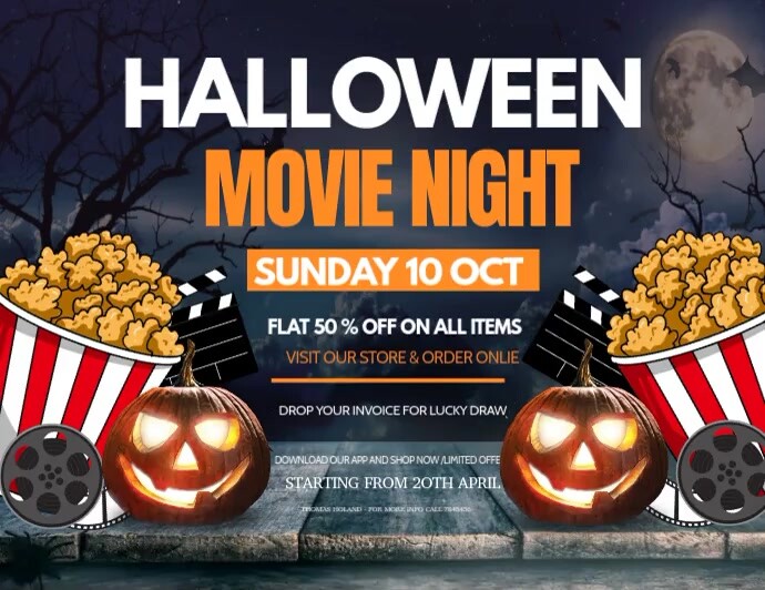 halloween movie night Template | PosterMyWall