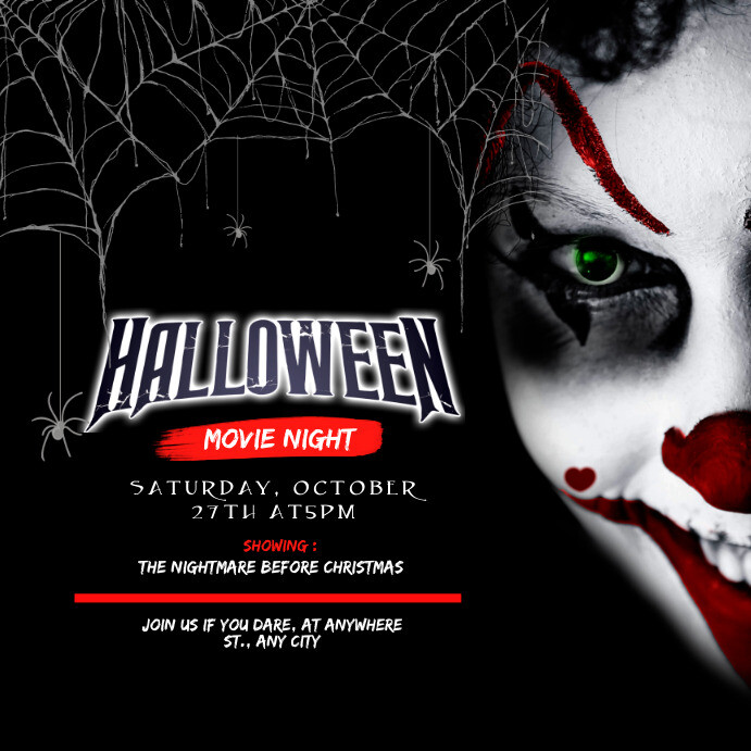 Halloween Movie Night Template | PosterMyWall