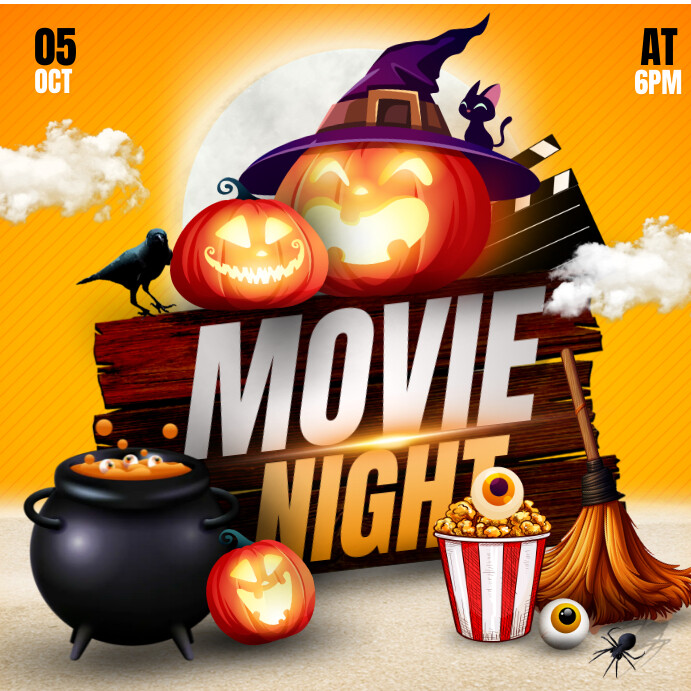 Copy of halloween movie night | PosterMyWall