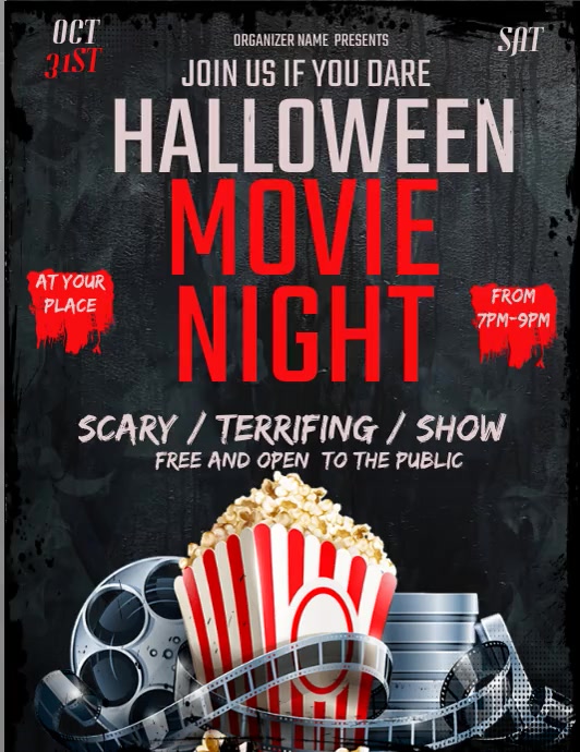 halloween movie night Template | PosterMyWall