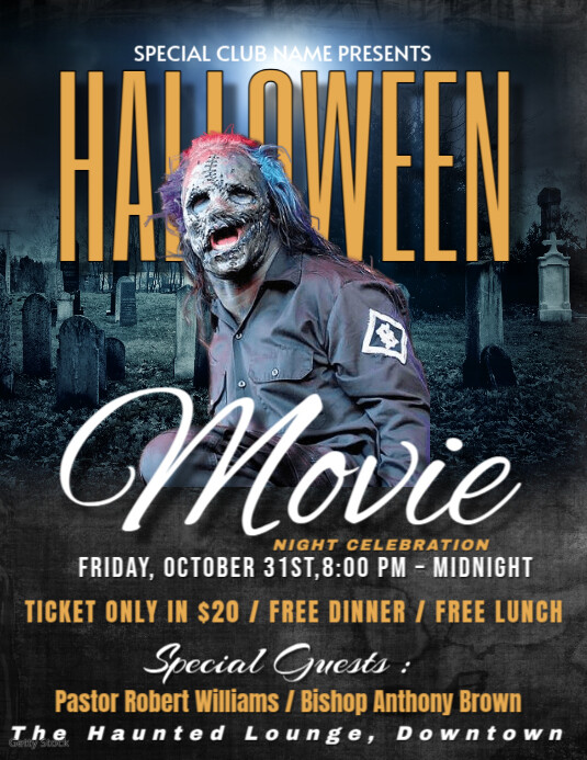 halloween movie night party flyer Template | PosterMyWall