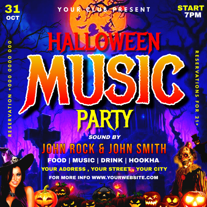 Copy of halloween music party flyer | PosterMyWall