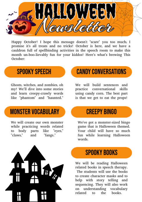 Copy of halloween newsletter a4, october newsletter a4 | PosterMyWall