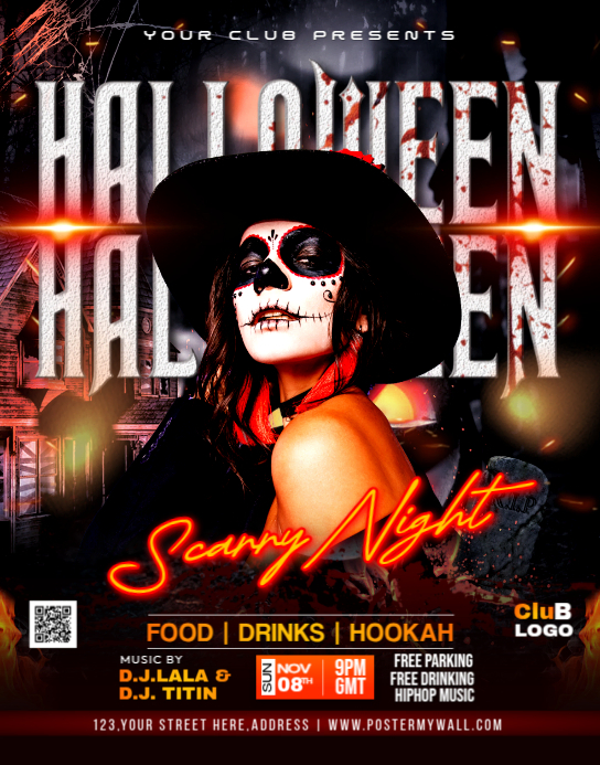 Halloween night club ad Modelo | PosterMyWall