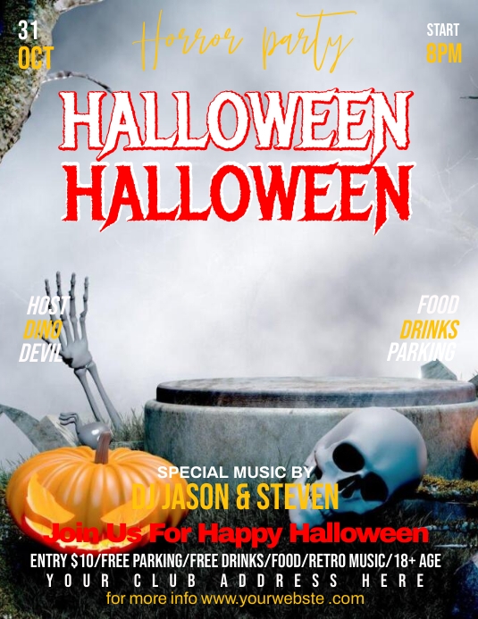 Halloween NIght Club Party Template | PosterMyWall