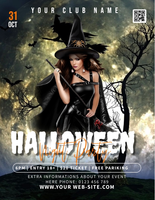 Halloween Night Club Party Template | PosterMyWall