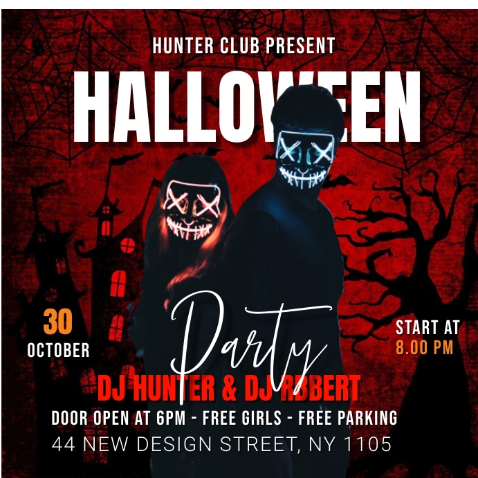 Halloween NIght Club Party Template | PosterMyWall