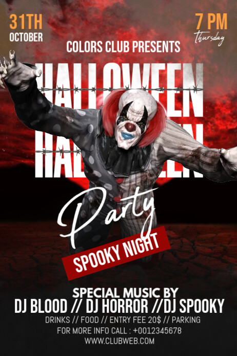 Halloween Night Horror Party Poster Template | PosterMyWall