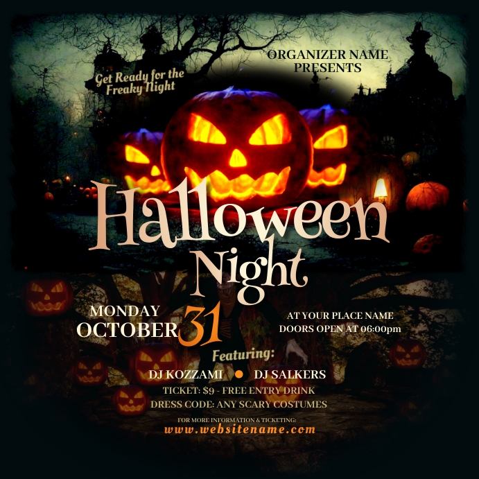Halloween Night Instagram Post Template | PosterMyWall