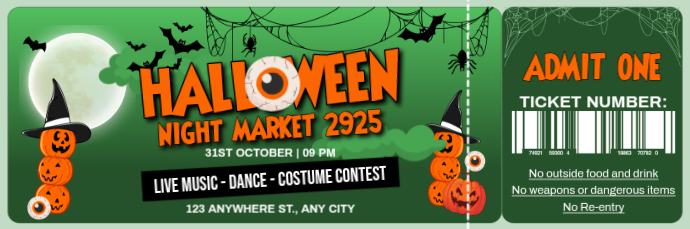 Modèle Halloween Night Market Coupon | PosterMyWall