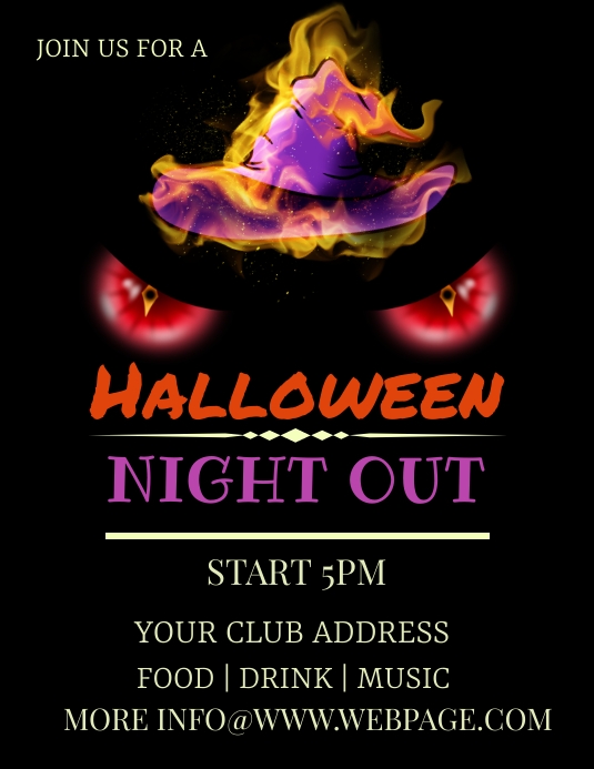Halloween night out poster Template | PosterMyWall