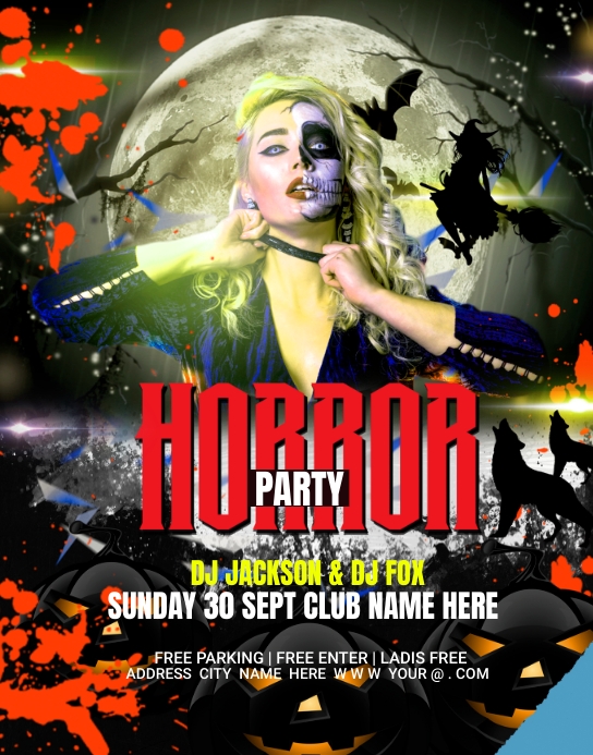Plantilla de De Diseño de Anuncio de Fiesta de Noche de Halloween ...