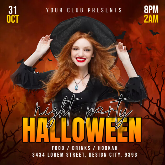 Halloween Night Party Ads Template | PosterMyWall